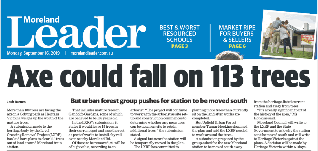 Moreland Leader: Urban Forest Group urges Moreland Station moved south ...